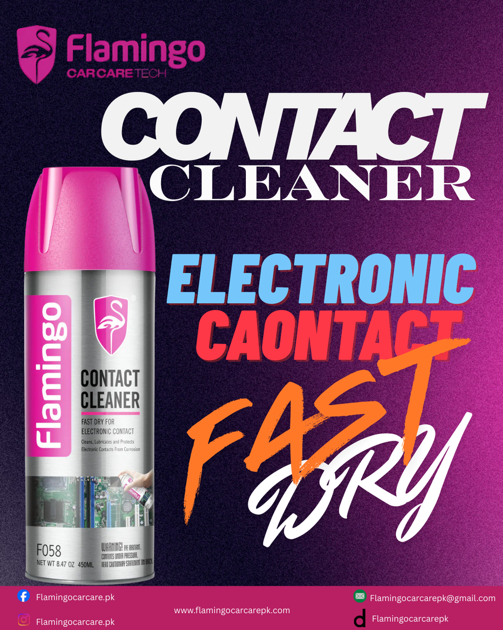 FLAMINGO CONTACT CLEANER 450ML – Flamingo Car Care